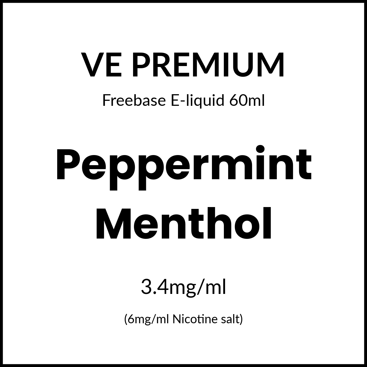 VE Premium - Peppermint Menthol 60ml 6mg — Vape Nation